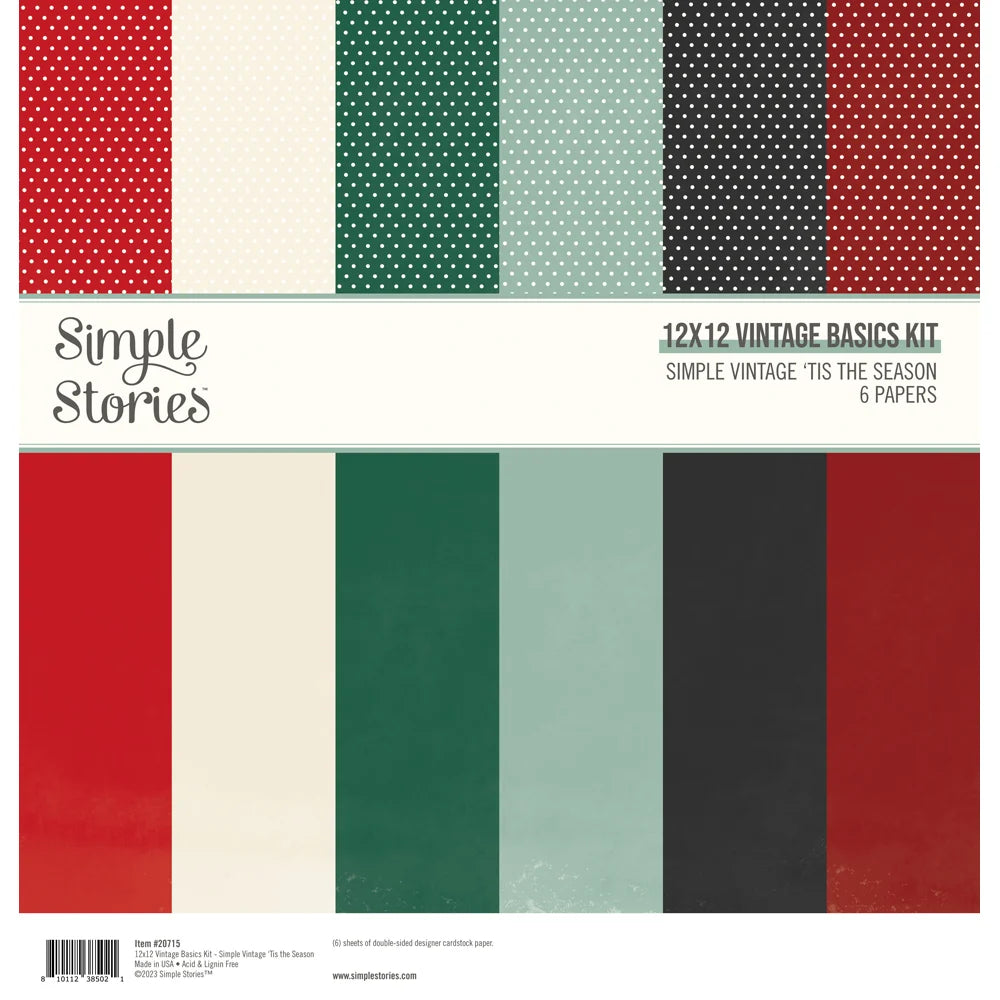 Simple Vintage 'Tis The Season Paper Pack 12"X12" 6/Pkg – Little Craft ...