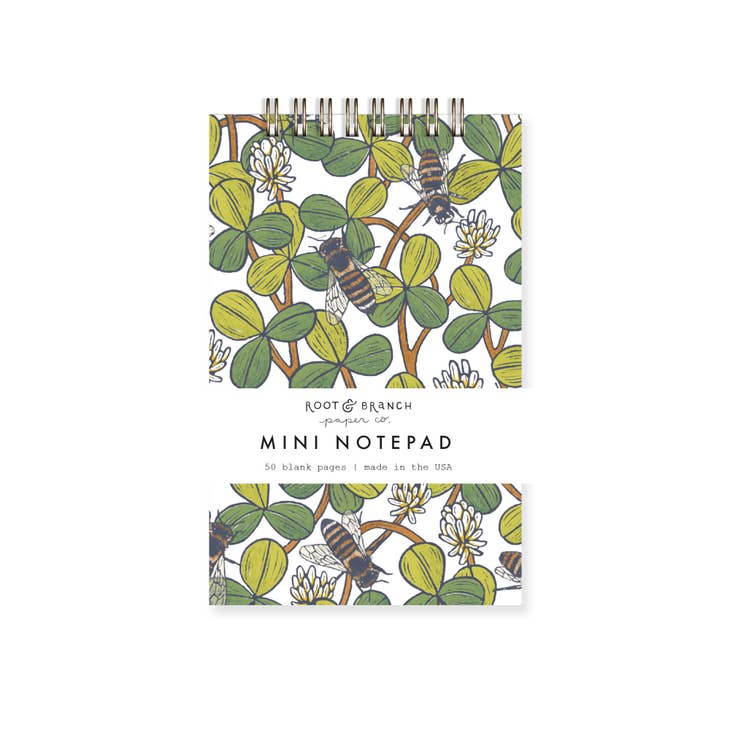 White Clover Mini Spiral Notepad – Little Craft Place
