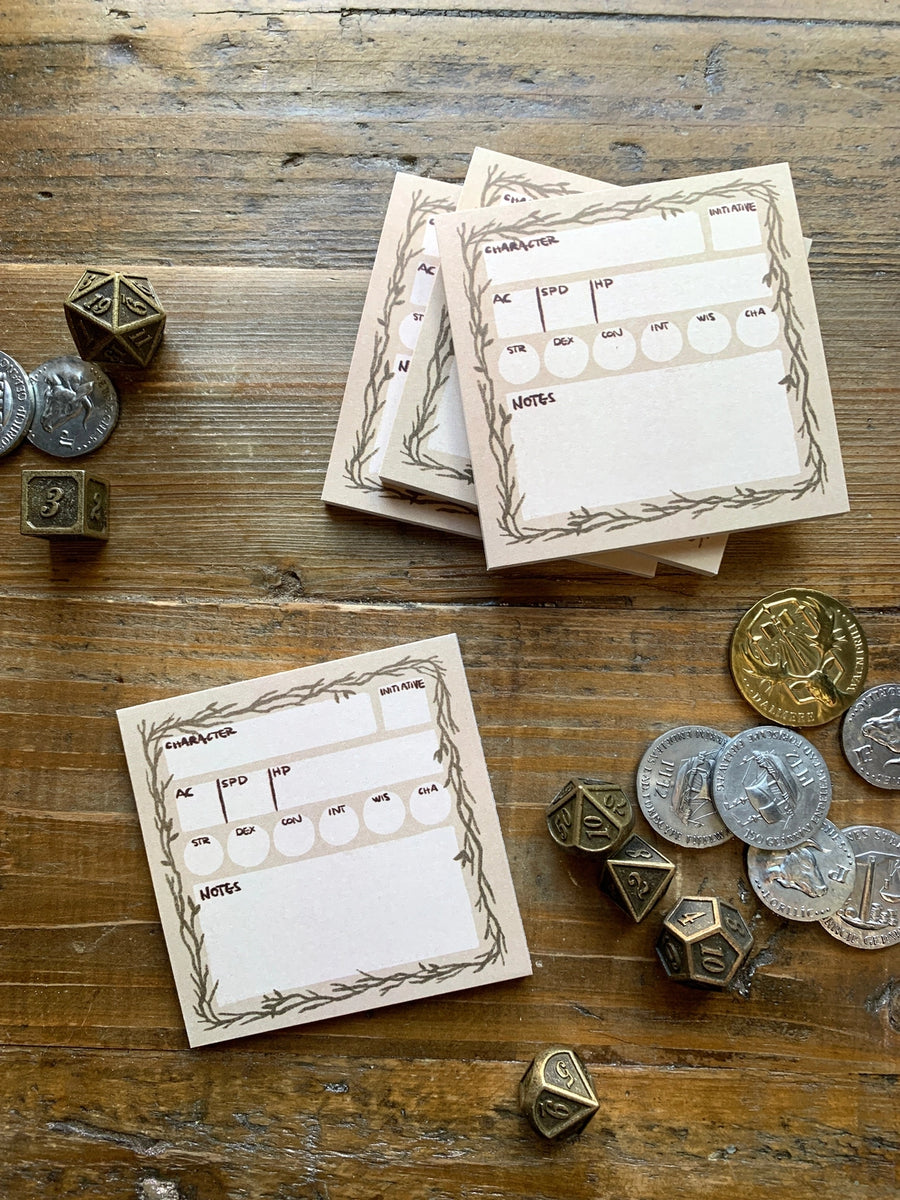 Stat Block Sticky Note For Dnd, Pathfinder – Little Craft Place