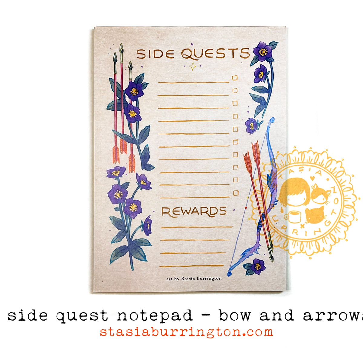 Side Quests Bows and Arrows Notepad – Little Craft Place