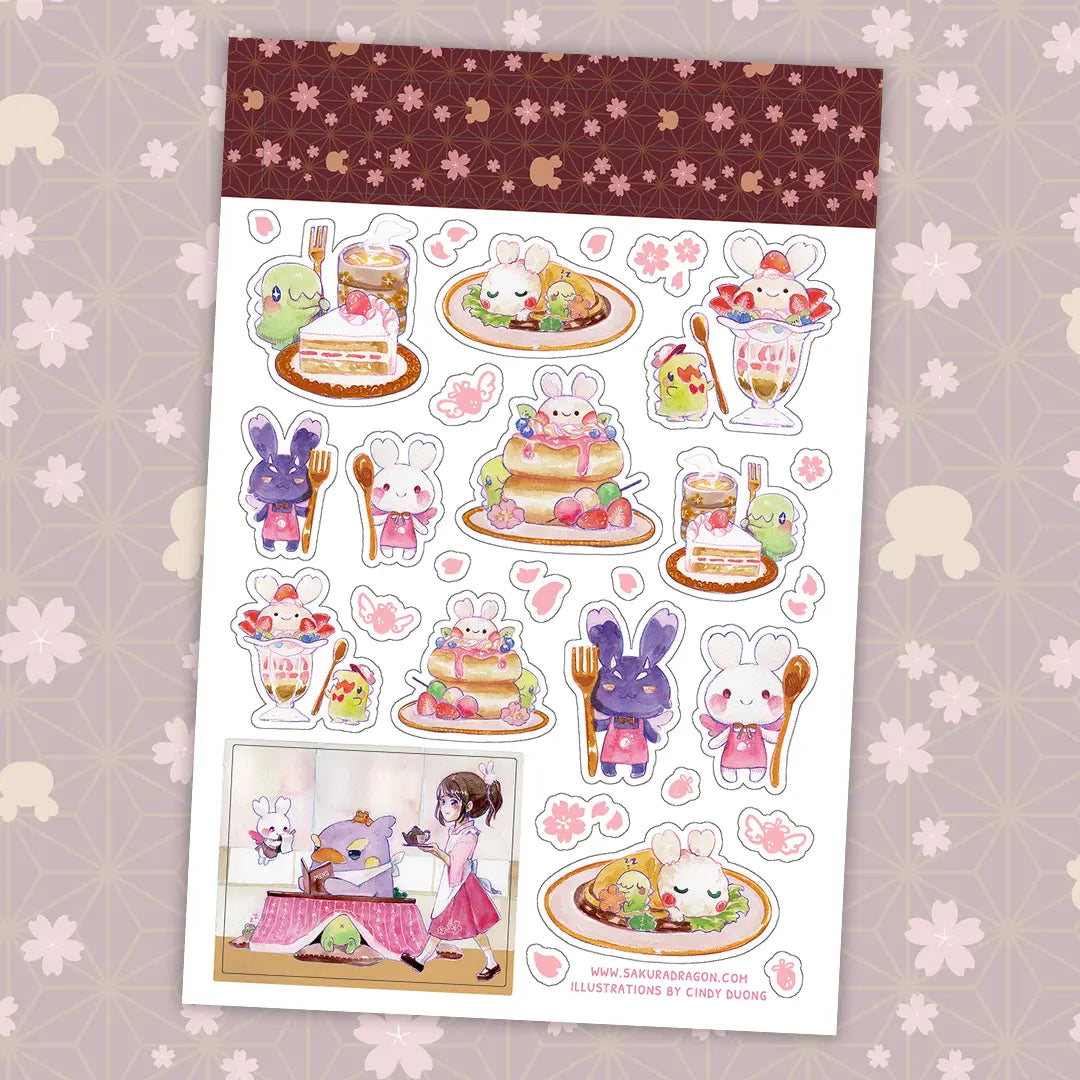 Sakura Cafe Sticker Sheet – Little Craft Place