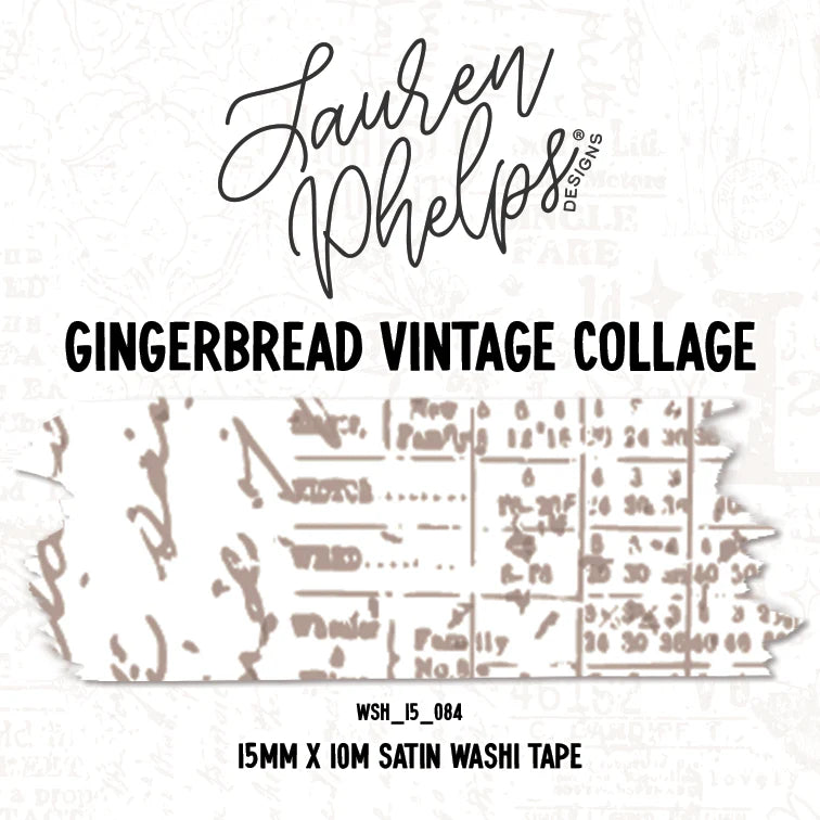 LPD Gingerbread Vintage Collage 15mm Washi – Little Craft Place
