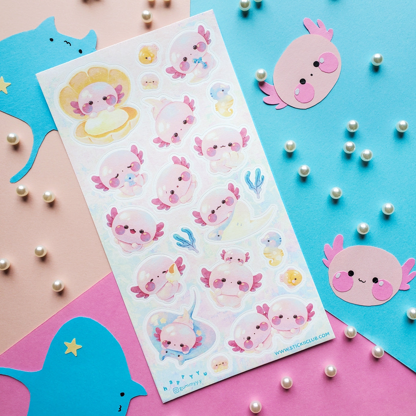 STICKII Adorable Axolotls Sticker Sheet – Little Craft Place