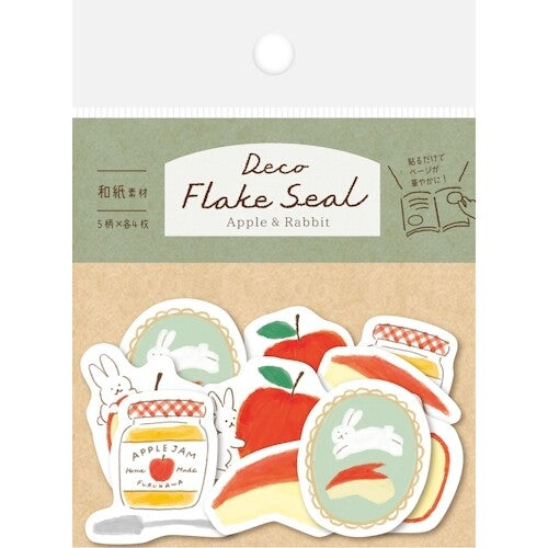 Apple and Rabbit Flake Sticker