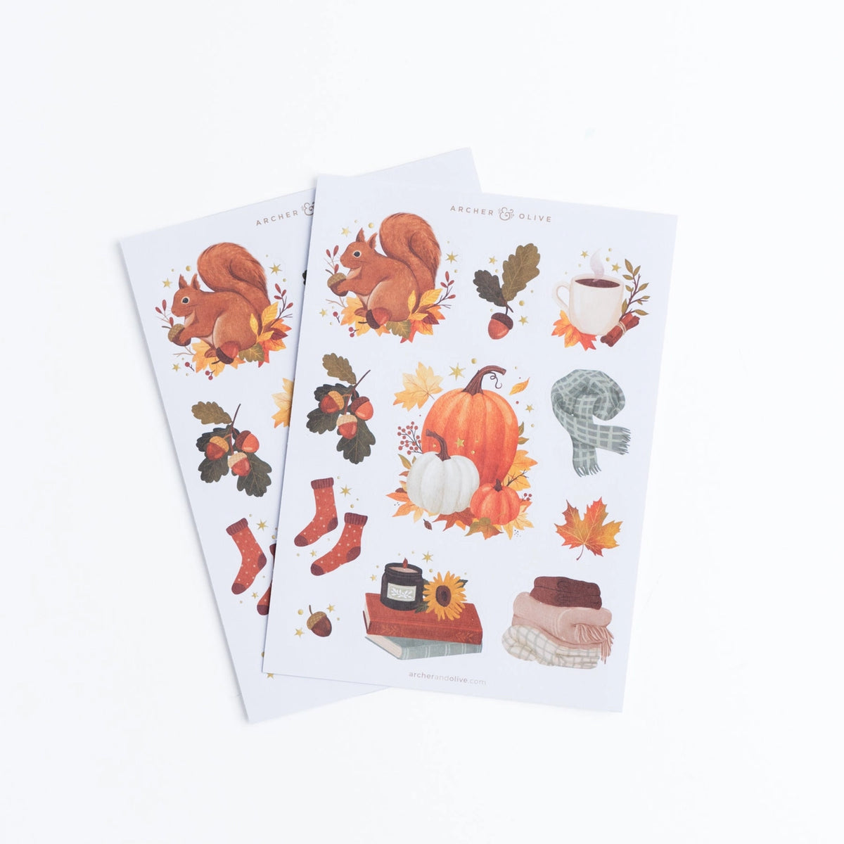 Archer and Olive Acorns Stickers Set – Little Craft Place