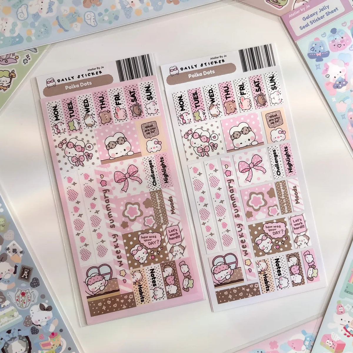 Atelier by Jo - Pink Polka Dots Journaling Sticker Sheet – Little Craft ...