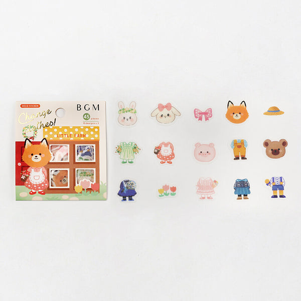 Charming Animal Flake Sticker Change Clothes