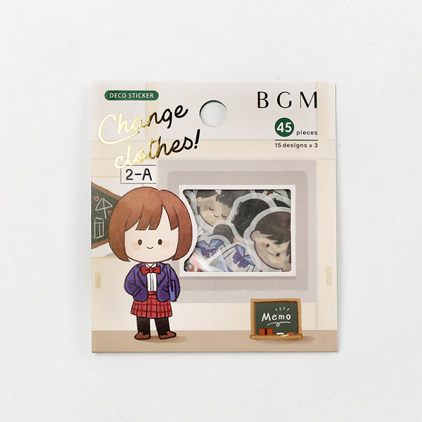 School Uniforms Flake Sticker Change Clothes