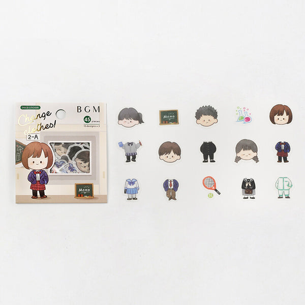 School Uniforms Flake Sticker Change Clothes