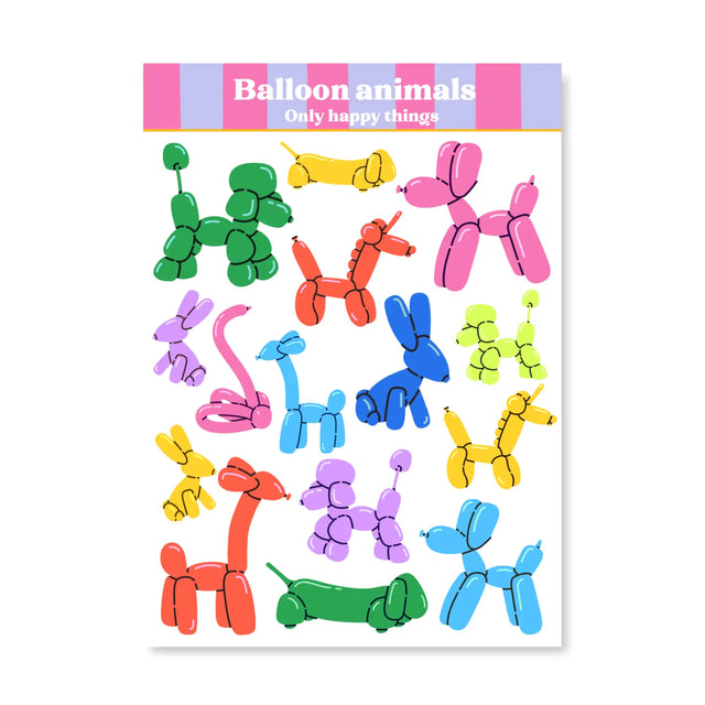 Balloon Animals A6 Sticker Sheet – Little Craft Place