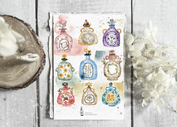 Black Milk Project - Floral Jars Sticker Sheet – Little Craft Place