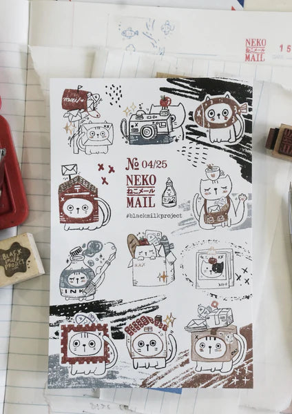 Black Milk Project - Neko Mail Paper Sticker Sheet – Little Craft Place