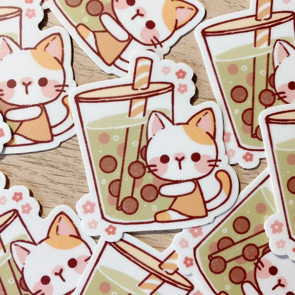 Bubble Tea Cat Sticker