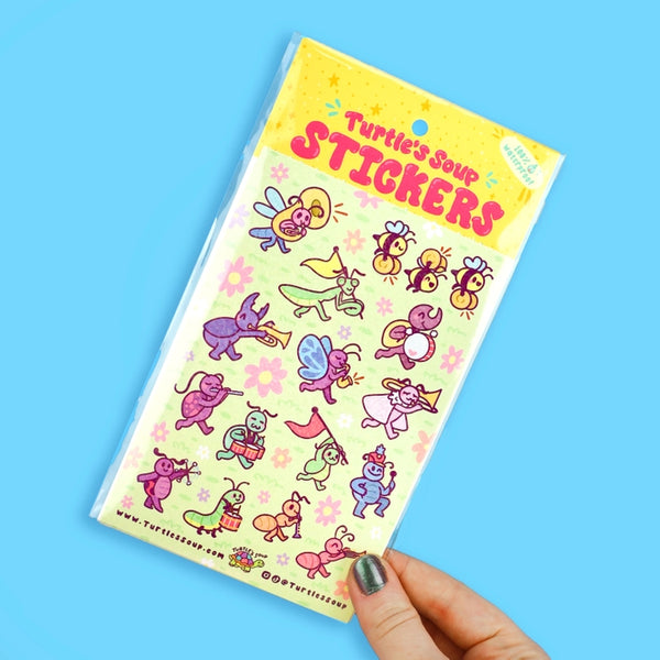 Bug Band Glitter Vinyl Sticker Sheet