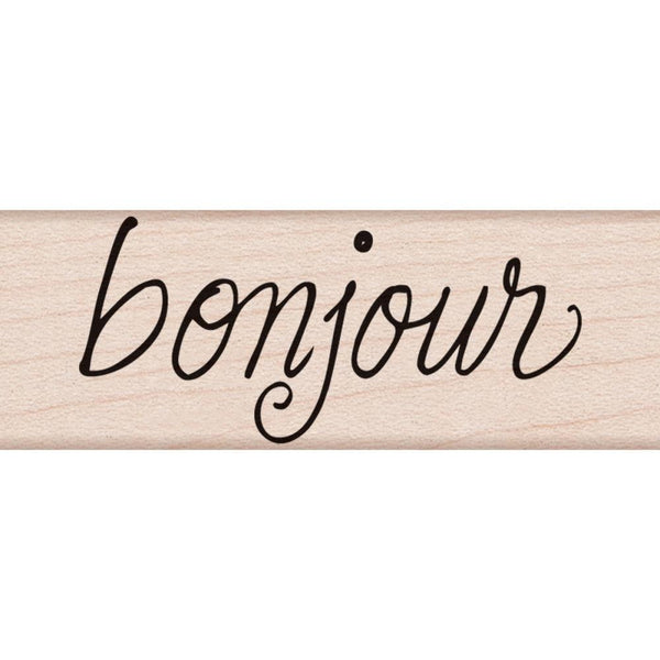 Bonjour Message Rubber Stamp