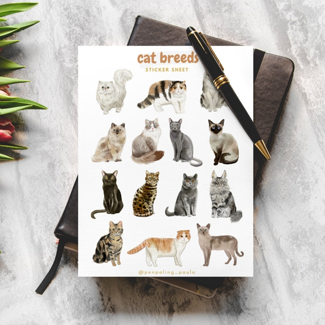 Cat Breeds Sticker Sheet – Little Craft Place