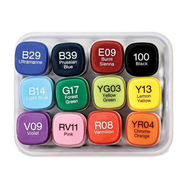 Copic Classic Marker - Basic Colors, Set of 12