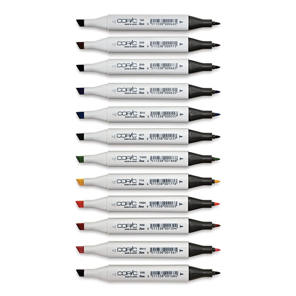 Copic Classic Marker - Basic Colors, Set of 12