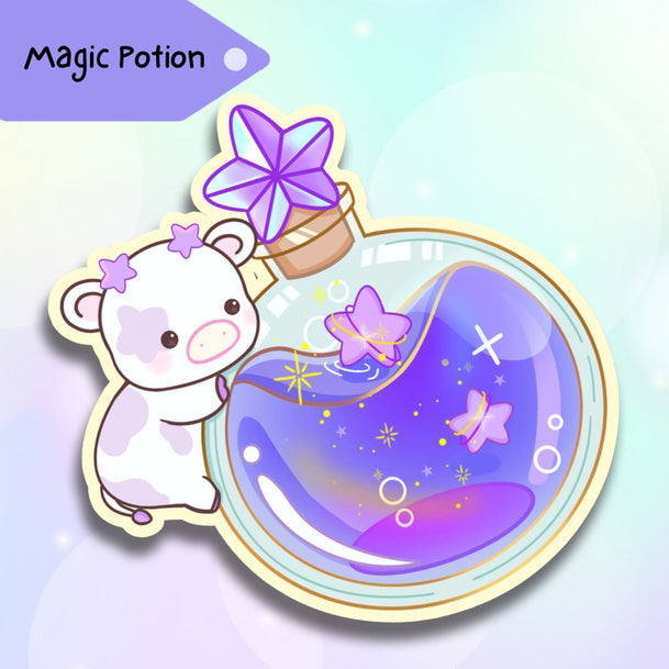 Magic Potion Cow Sticker – Little Craft Place
