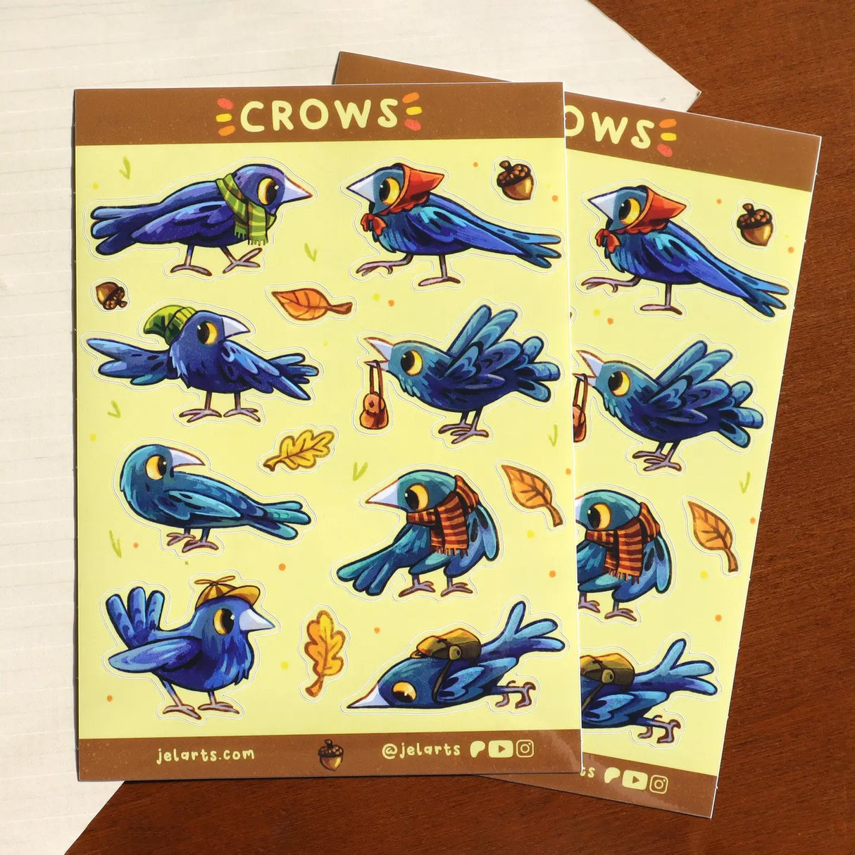 JelArts - Crows & Scarves Vinyl Sticker Sheet – Little Craft Place