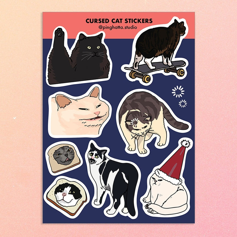 Cursed Cats Meme Sticker Sheet – Little Craft Place