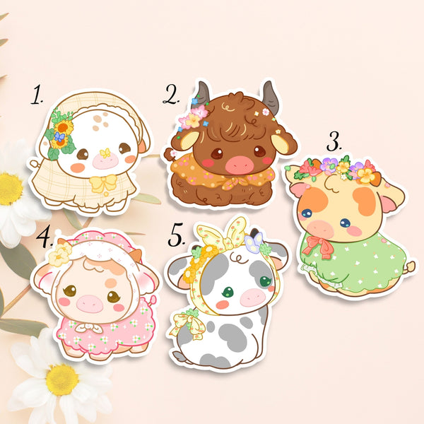 Cute Cottagecore Cow Sticker