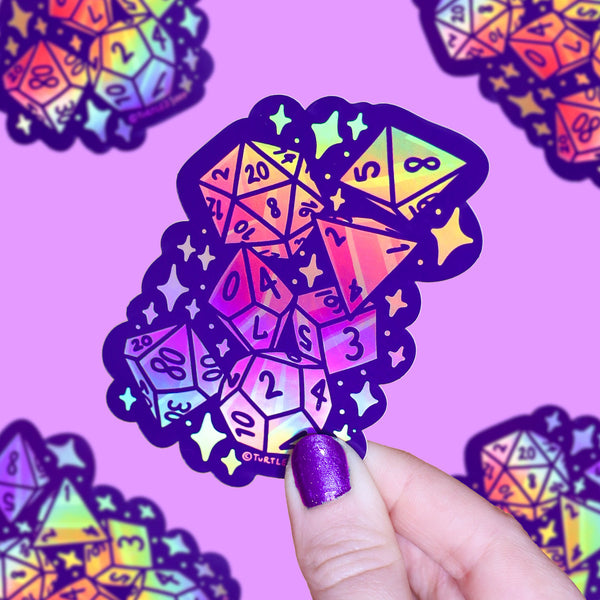 D20 D&D Board Game Dice Holographic Vinyl Sticker – Little Craft Place