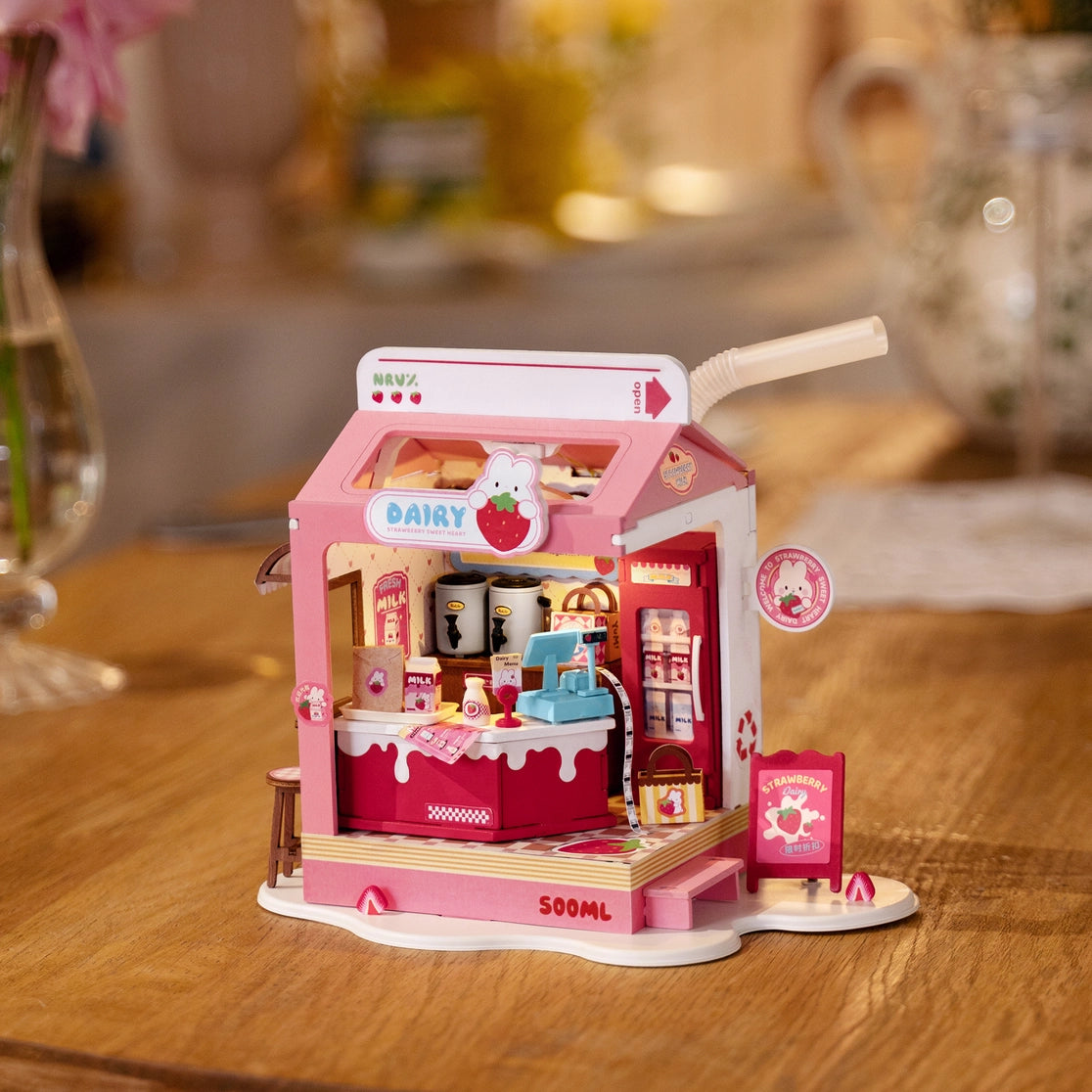 DIY Miniature House Kit: Strawberry Milk Box – Little Craft Place