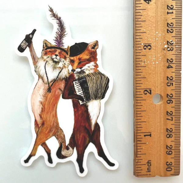 French Foxes Vinyl Sticker