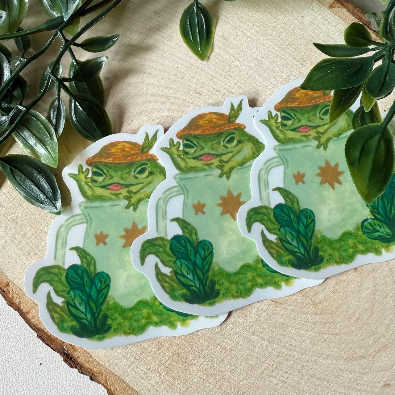 Mal.inky - Frog in A Pot Vinyl Sticker – Little Craft Place