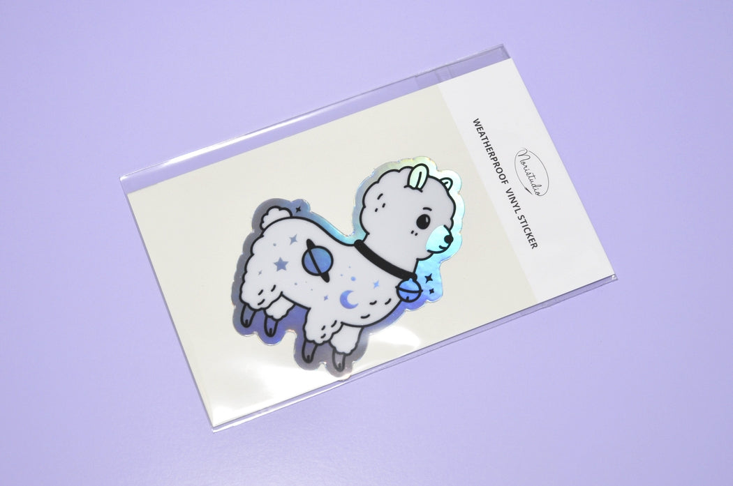 Galaxy Alpaca Holographic Vinyl Sticker – Little Craft Place