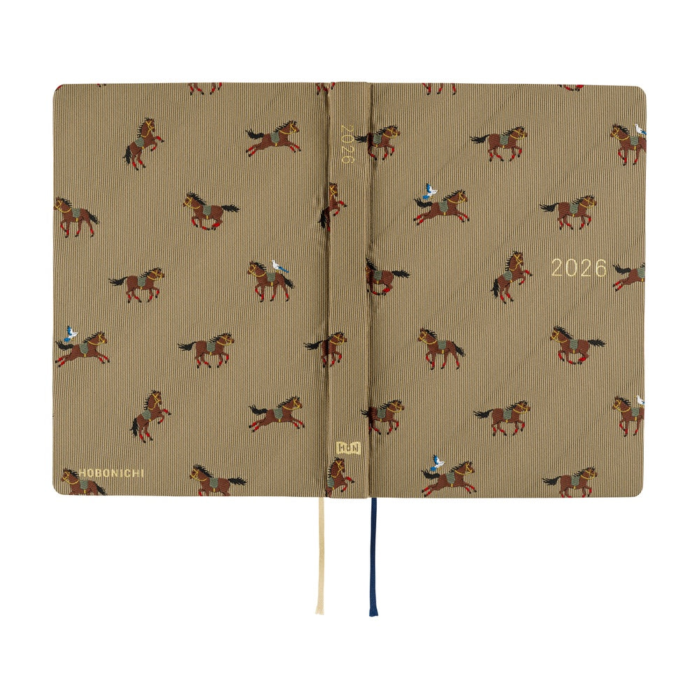 Hobonichi HON 2026 Bow & Tie: Galloping Horses [ENG/A6/Jan Start] HON ...