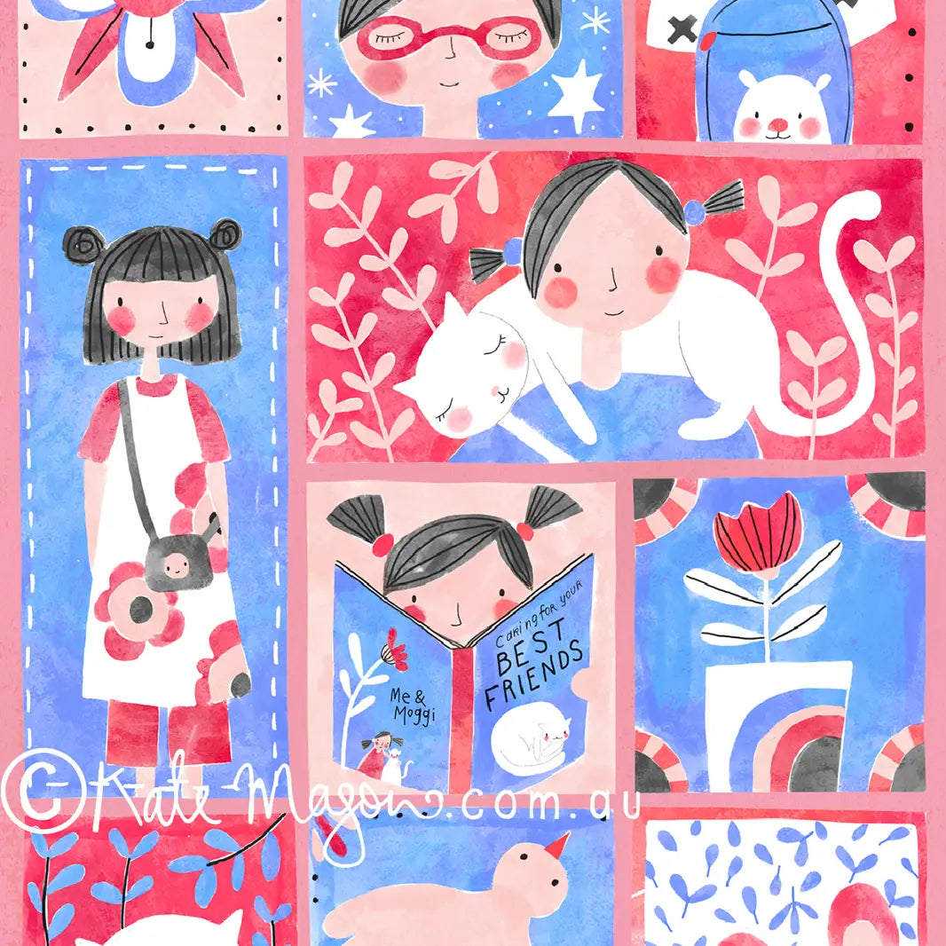 Kate Mason Artist - Girl Story Postcard – Little Craft Place