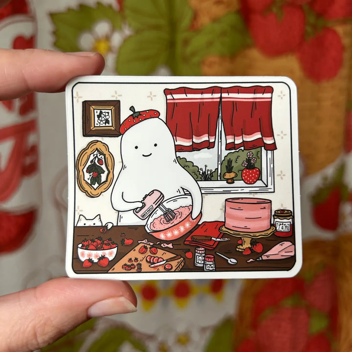 Little Spooky Studio - Strawberry Cake Sticker – Little Craft Place
