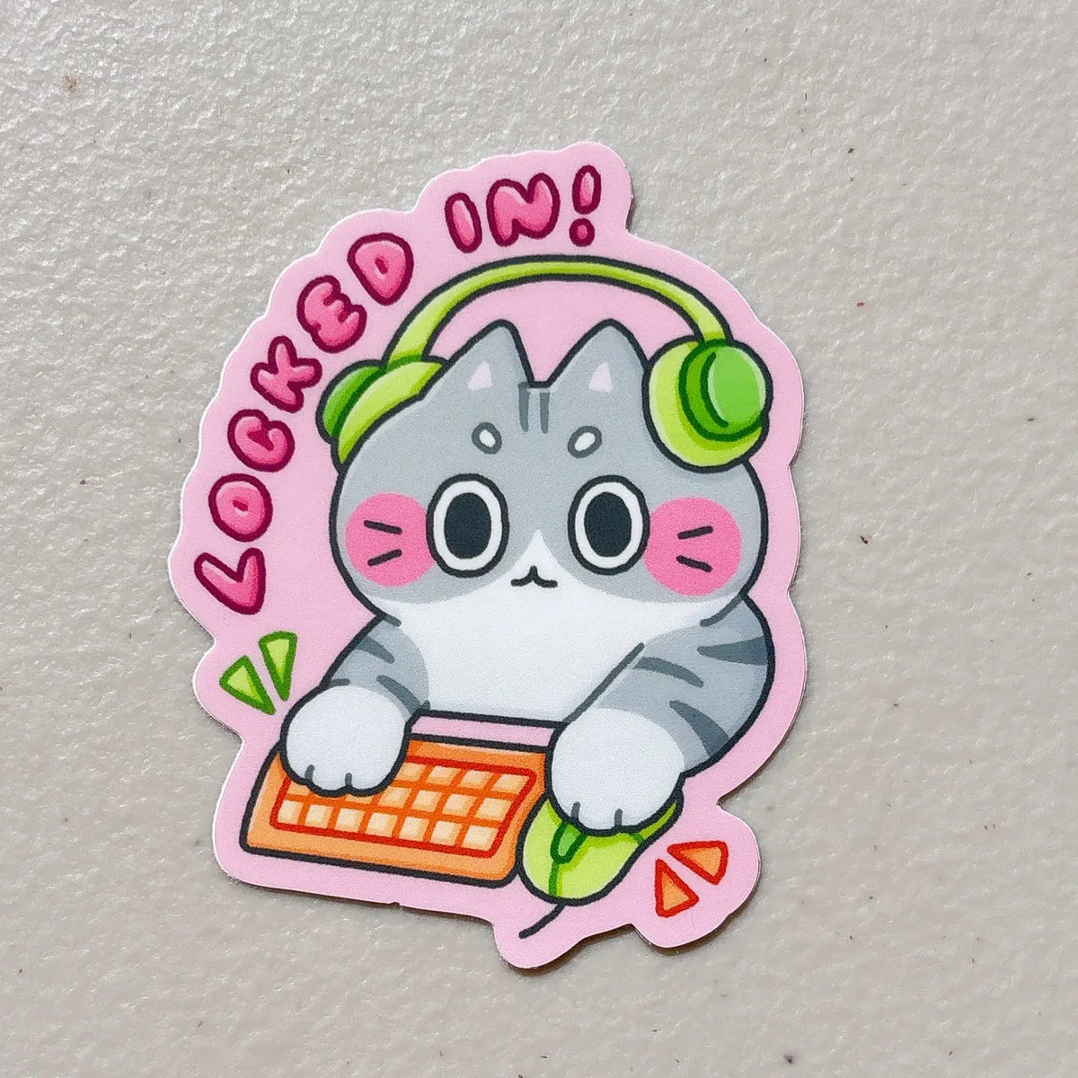 Sticky Rice Co - Locked In! Gamer Cat Vinyl Sticker – Little Craft Place