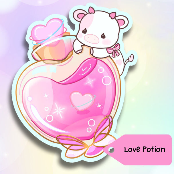 Love Potion Cow Sticker – Little Craft Place