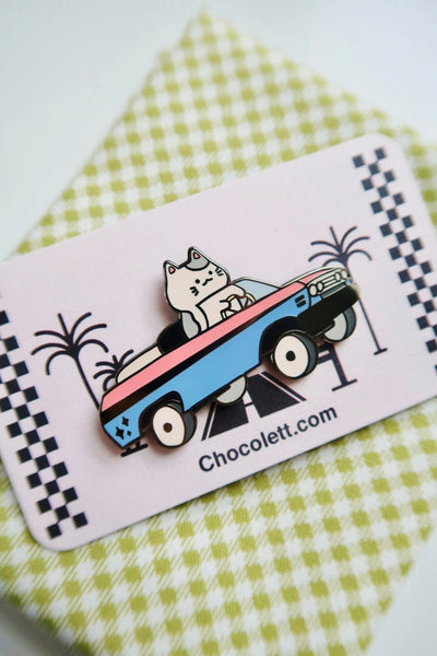 Lowrider Cat Enamel Pin