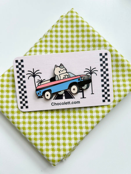 Lowrider Cat Enamel Pin
