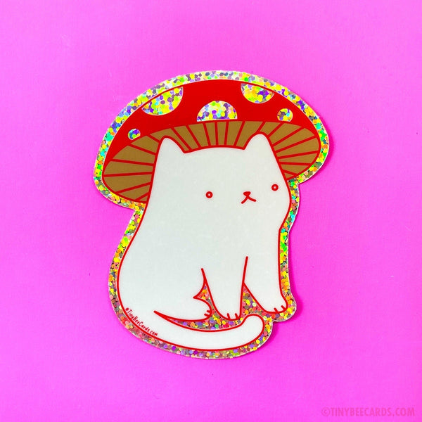 Mushroom Cat Vinyl Sticker
