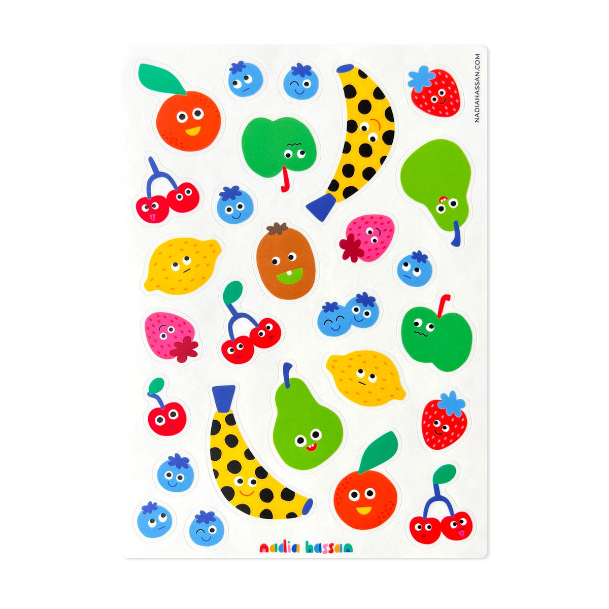 Nadia Hassan - Funny Fruits Sticker Sheet – Little Craft Place