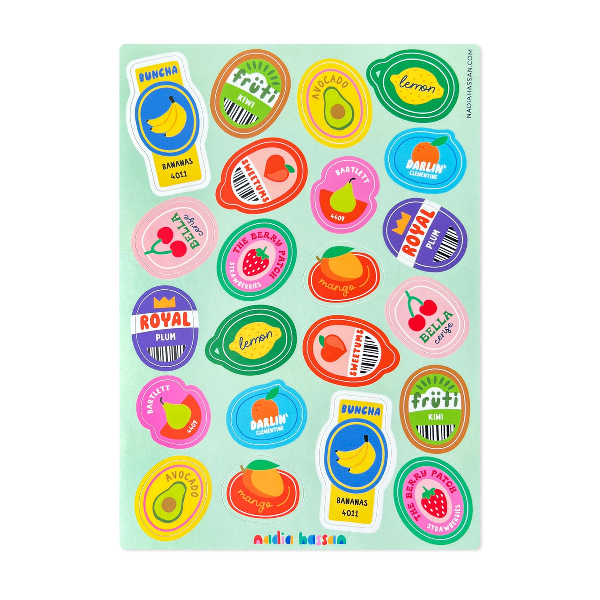 Nadia Hassan - Produce Stickers Sticker Sheet – Little Craft Place