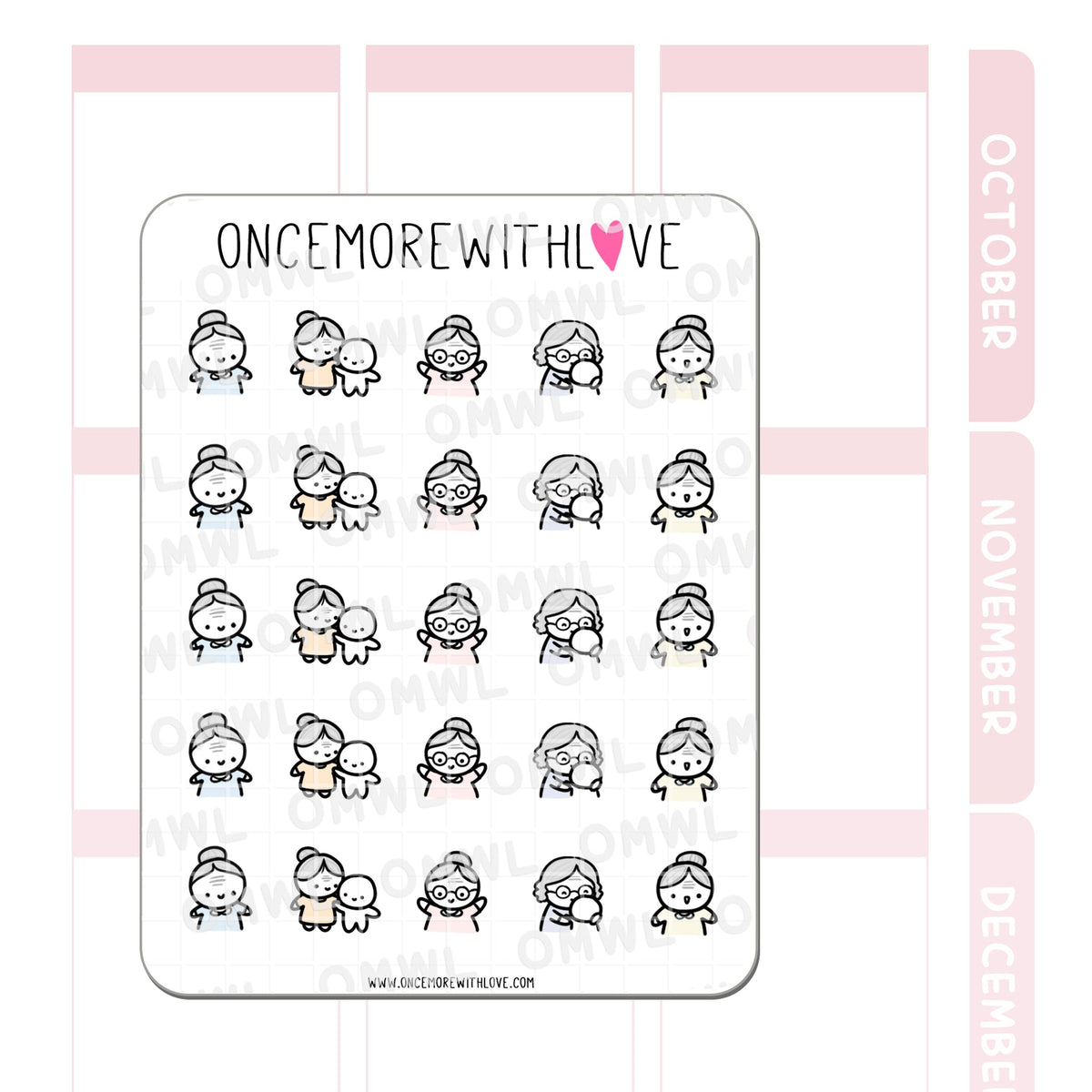 Once More With Love - M741 Grandma Sticker Sheet – Little Craft Place