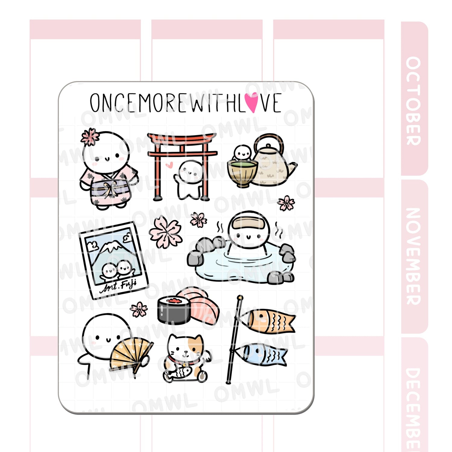 M1376 Japan Doodles Large Deco Sticker – Little Craft Place