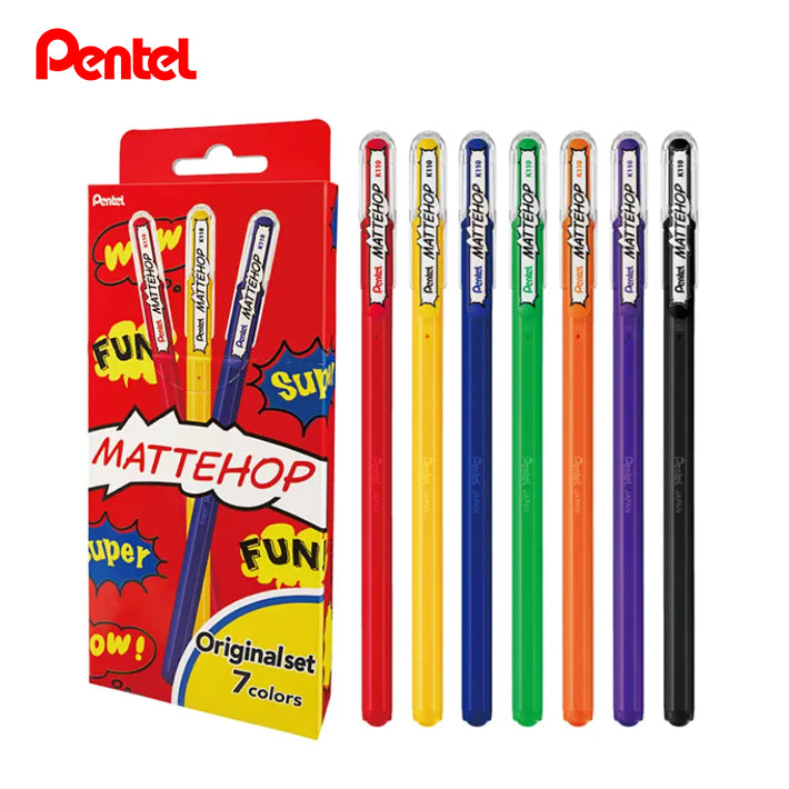 Pentel Hybrid Mattehop Gel Pen Set A Original - 7 Colors – Little Craft ...