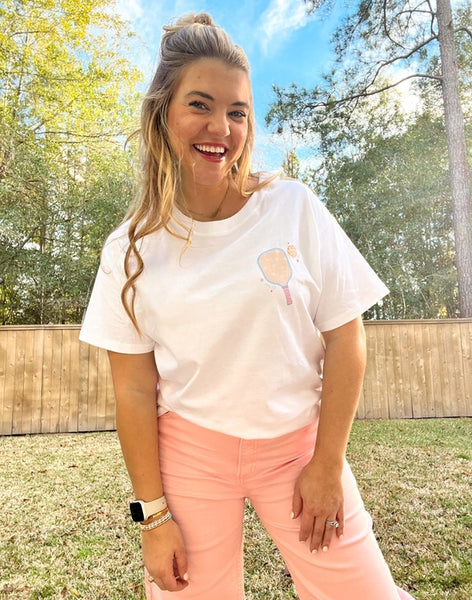 Pickleball - Callie Tee - White