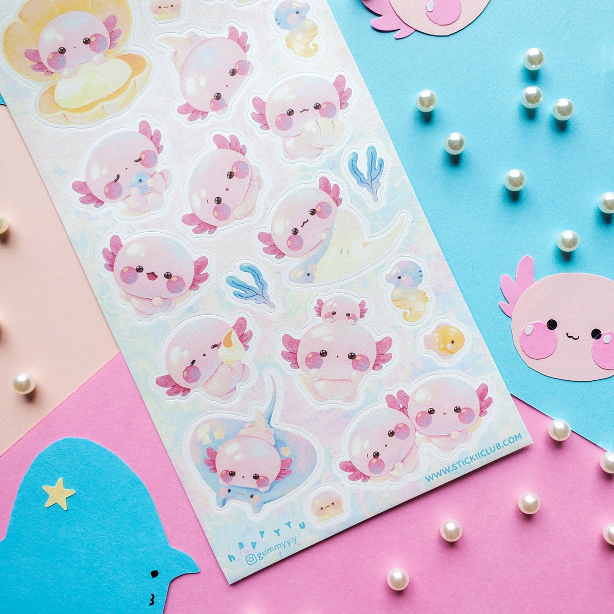 STICKII Adorable Axolotls Sticker Sheet – Little Craft Place