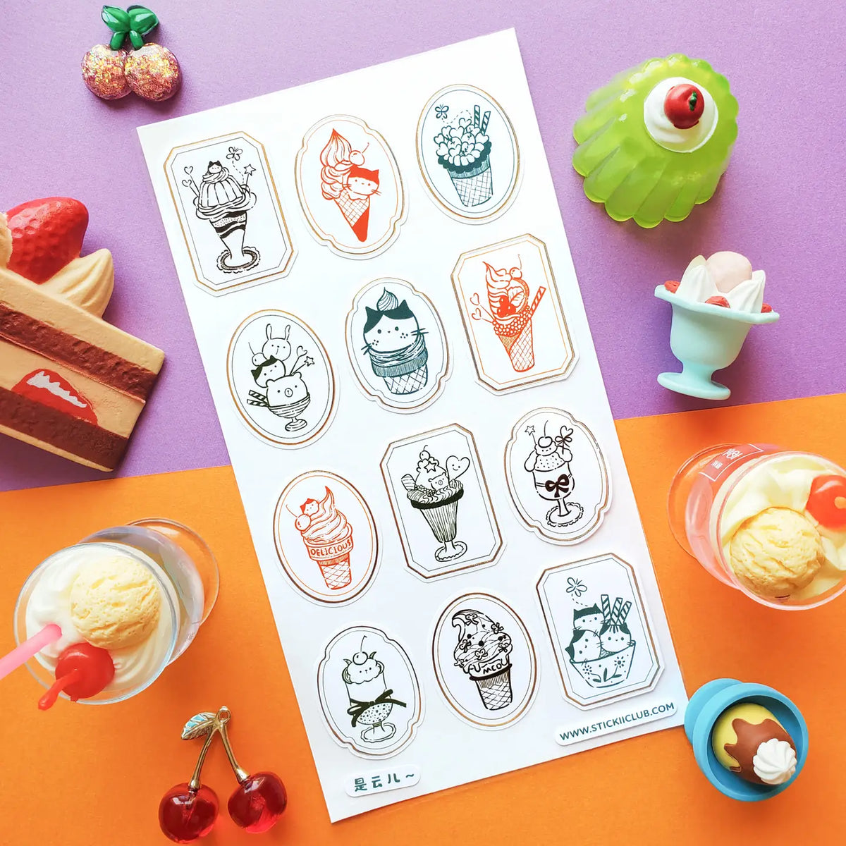 STICKII Ice Cream Seals Sticker Sheet – Little Craft Place