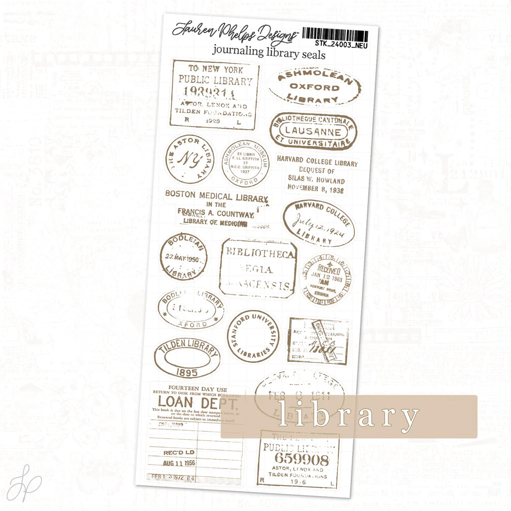LPD Journaling Library Seals | Classically Chic Basics Sticker Sheet ...