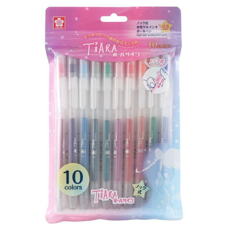Sakura Tiara Glitter Gel Pen - Set of 10 – Little Craft Place