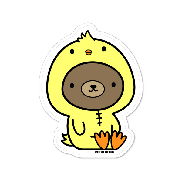 Little Chick Puddin' Glossy Laminated Sticker